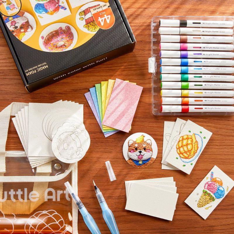 3D Foam Structure Art Set – Creative Craft Kit with Colored Pencils ...