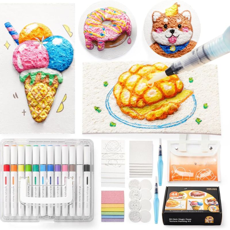 3D Foam Structure Art Set – Creative Craft Kit with Colored Pencils ...